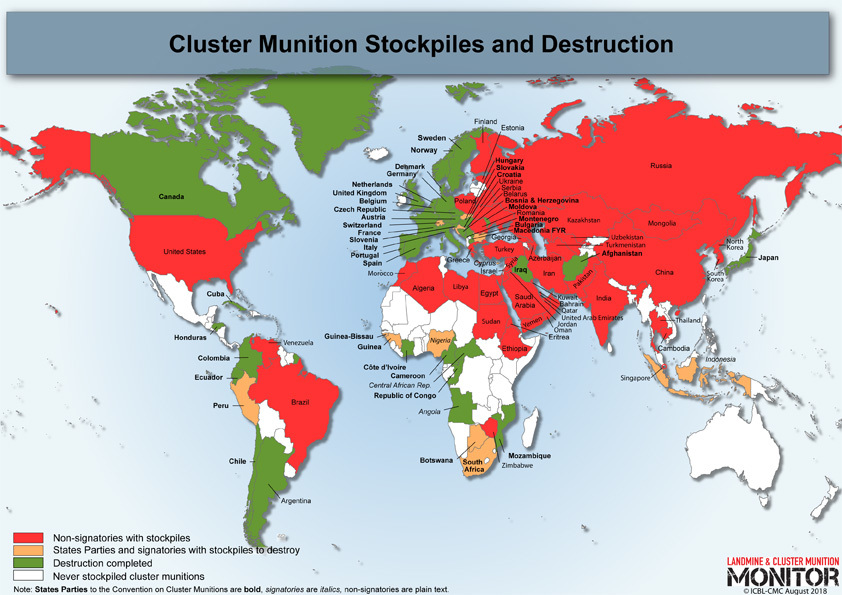 Cluster Munition Stockpiles and Destruction