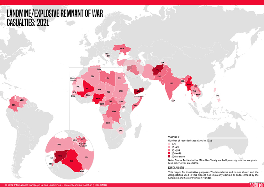 Landmine/ERW Casualties in 2021