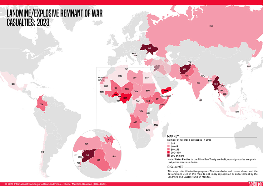 Landmine/ERW Casualties in 2023
